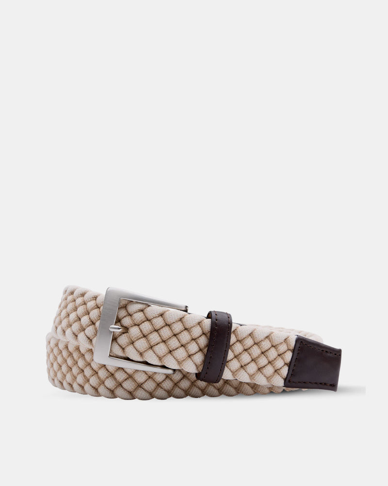 Cloth Braid Belt in Beige - Cobbler Union