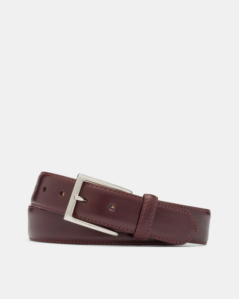 Glazed Calf Belt in Wine Leather - Cobbler Union